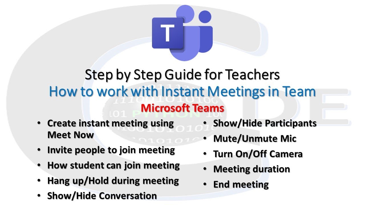 How to work with Instant Meetings in Team - YouTube