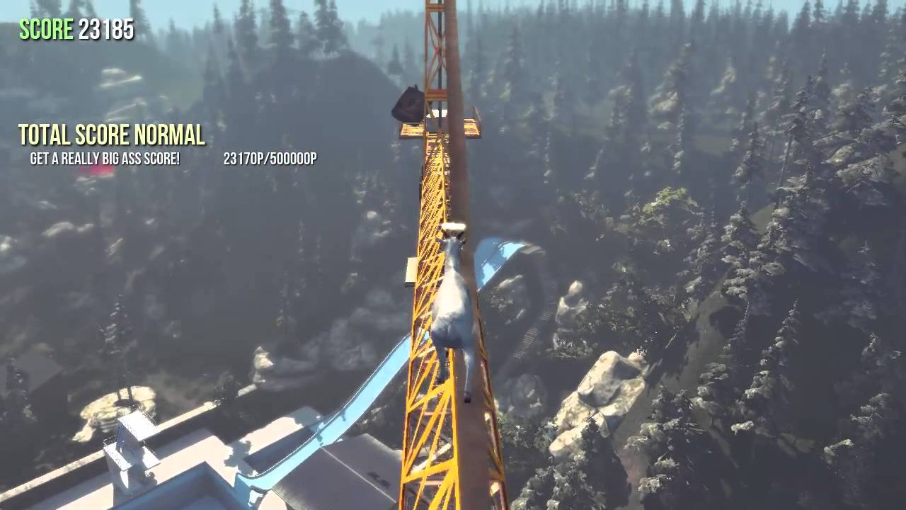 Goat Simulator- How to get Golden Goat Trophy on crane - YouTube