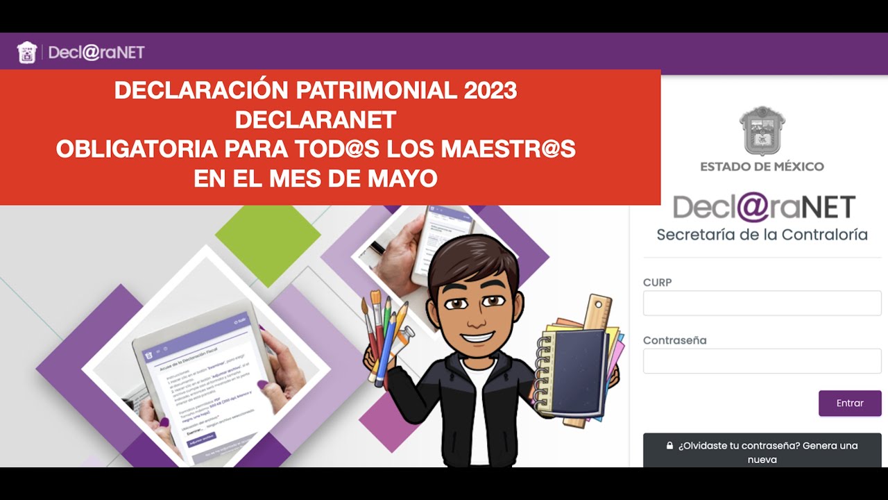 DECLARACIÓN PATRIMONIAL 2023 DECLARANET SEP SEIEM - YouTube