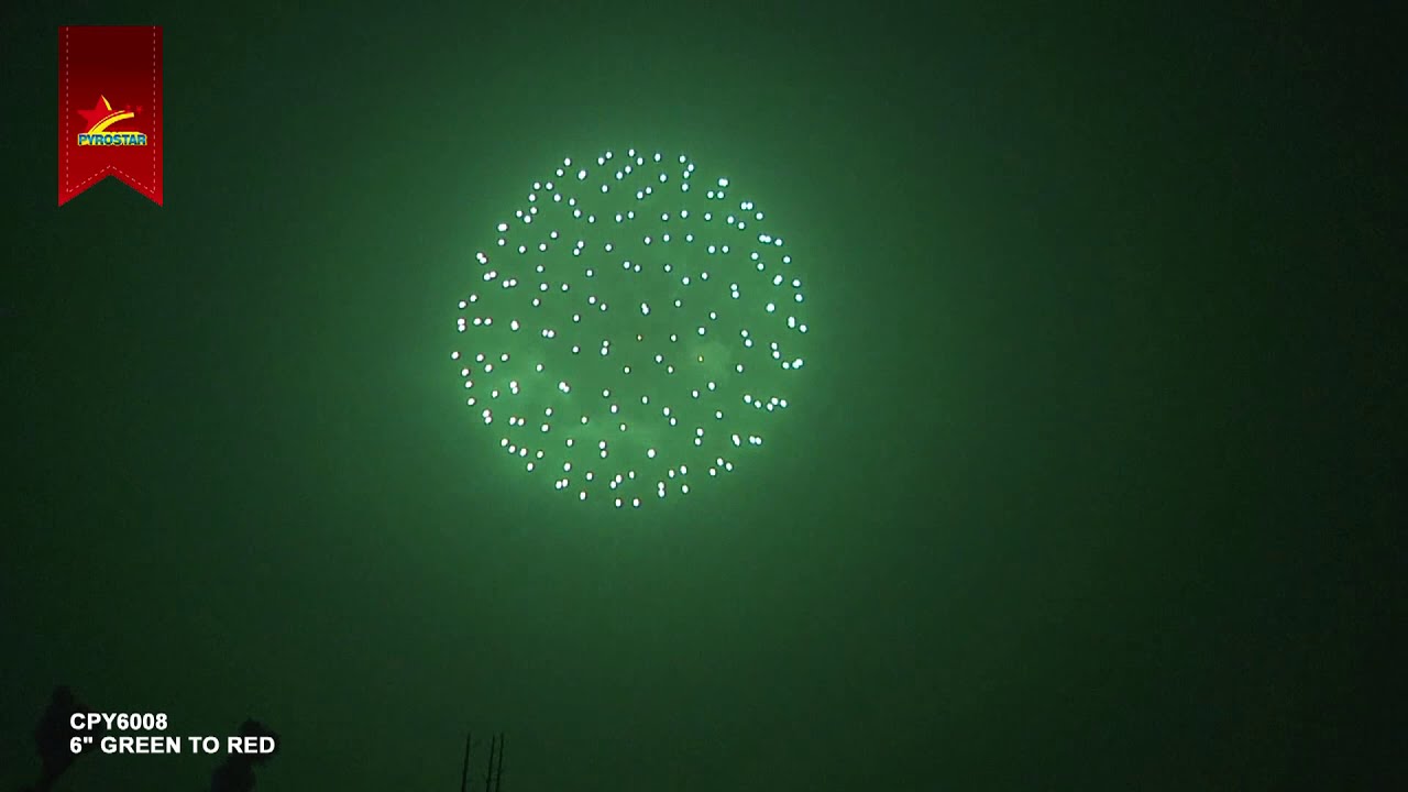 SIX INCH FIREWORK SHELL - GREEN TO RED EFFECT - YouTube