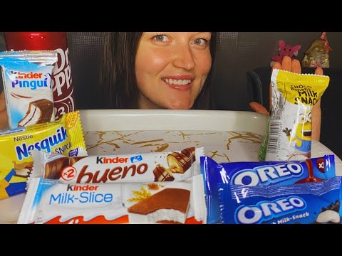 ASMR KINDER, OREO, NESQUIK SNACKS (NO TALKING) EATING SOUNDS | MUKBANG ...