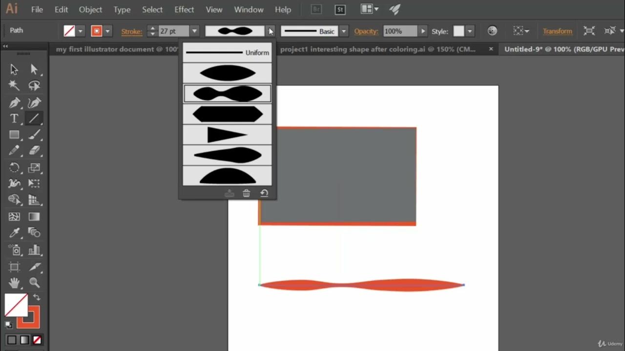 Creating Rectangle and Square Using Rectangle Tool Adobe illustrator - YouTube
