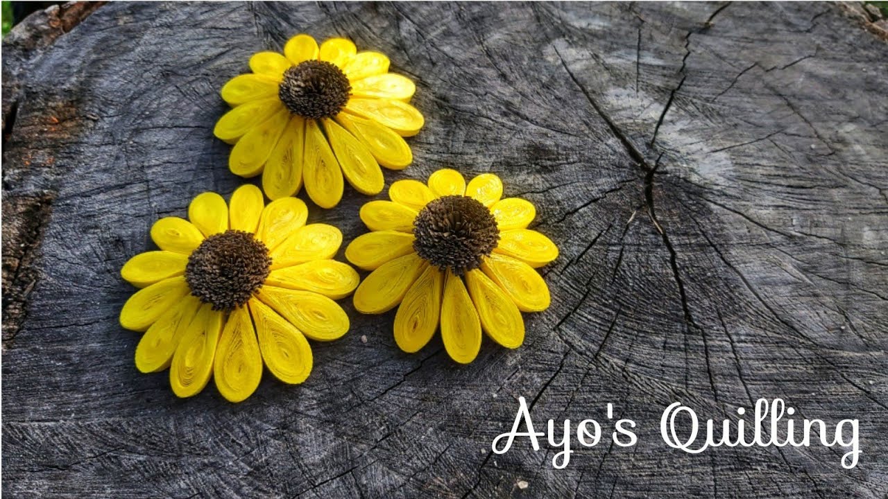 How to make quilling sunflower/ Quilling Sunflower Tutorial | 3D Paper ...