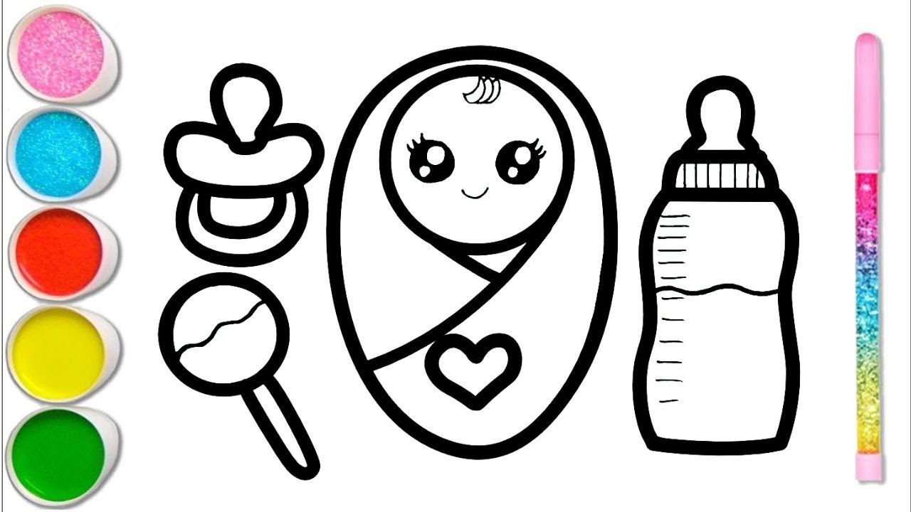 Draw a Picture of Baby - Colouring For Kids &Toddlers || Drawing ...