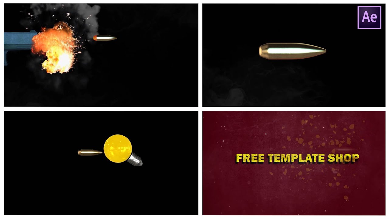 Gun Shot Bullet Logo Reveal - After Effects Template - YouTube