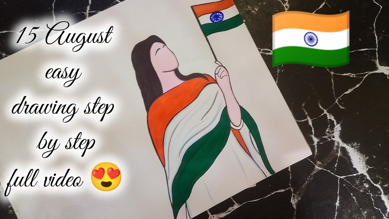 🇮🇳🇮🇳 15 August easy drawing step by step full video 📸 ll @try652 - YouTube