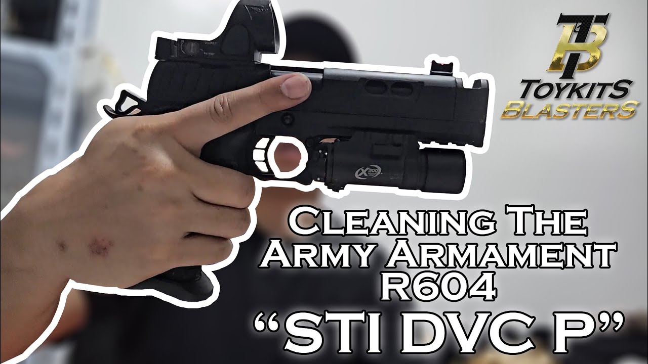 Cleaning My Army Armament R604 STI DVC P Airsoft Blaster Pistol - YouTube