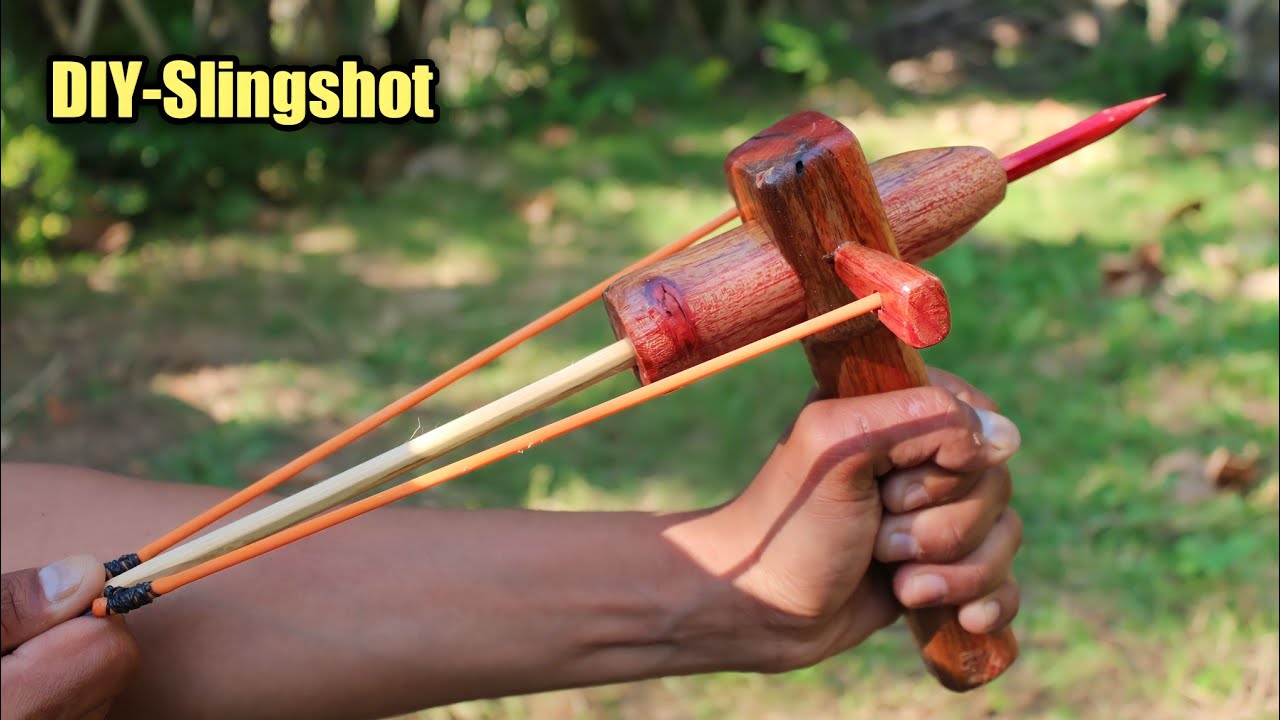 DIY Slingshot - Unique Design Powerful wooden slingshot -wood crafts ...