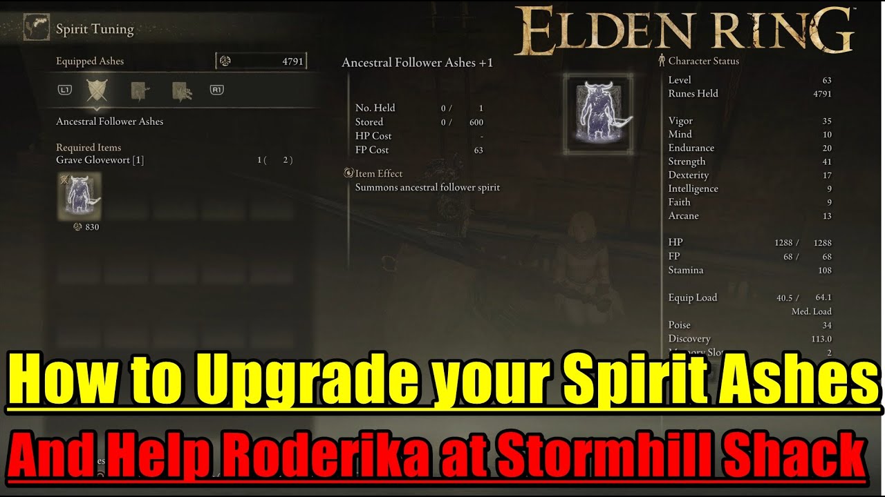 Elden Ring: How to Help Roderika at Stormhill Shack and Upgrade Spirit ...