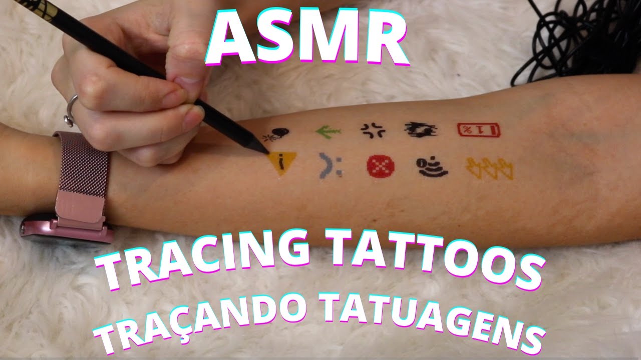 ASMR TRACING TATTOOS TRAÇANDO TATUAGENS - Bruna Harmel ASMR - YouTube