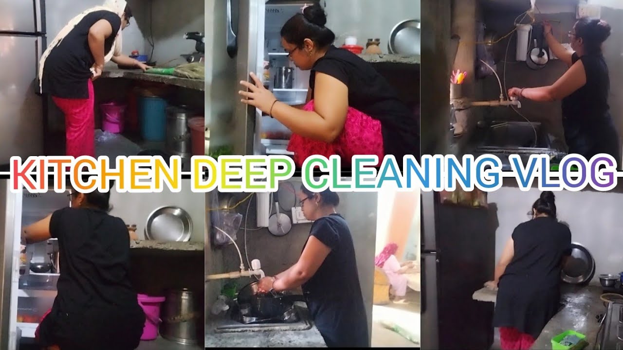 🙆 Kitchen Cleaning vlog🤦#Non modular kitchen#Kitchen cleaning vlog🧹Deep ...
