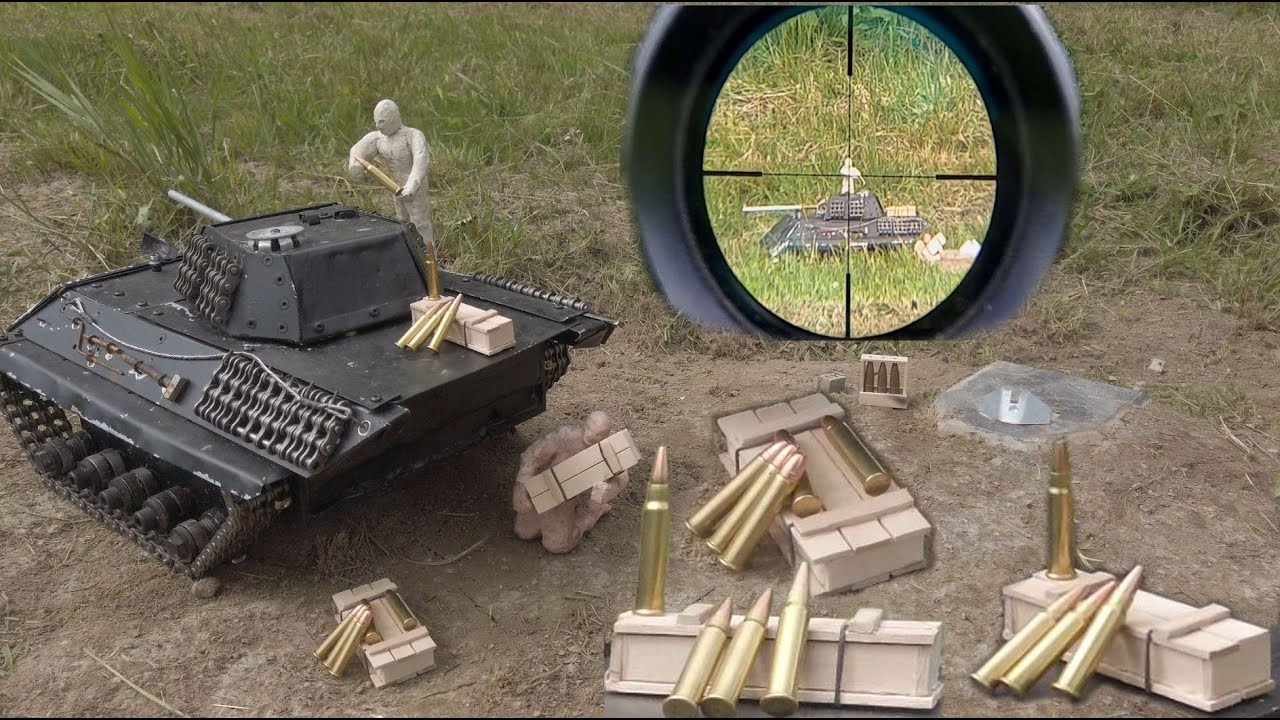 Panther RC Tank Pellet Gun Battle: Real Damage Live fire 1/16 scale ...