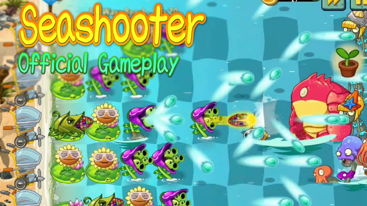 Plants vs Zombies 2 - New Plants Seashooter Gameplay Official Max Level ...