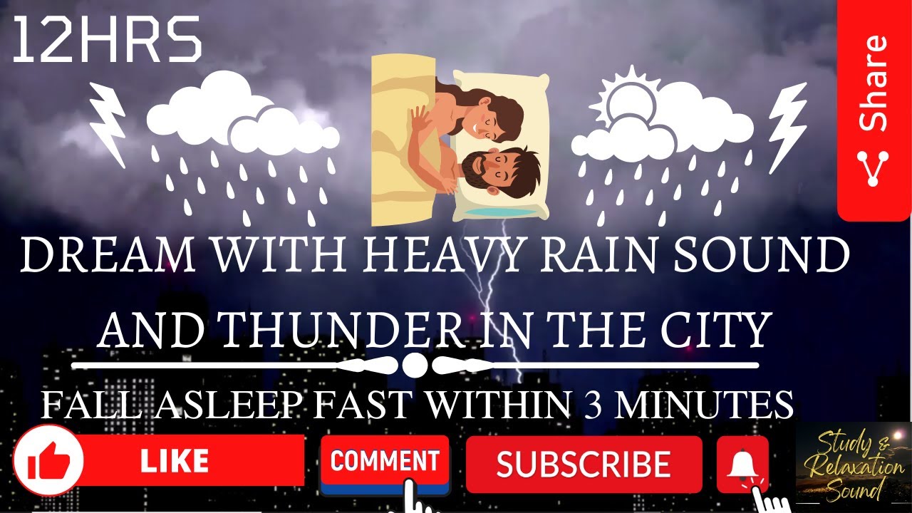 Dream With Heavy Rain Sound And Thunder in the City | Rain for Sleep ...