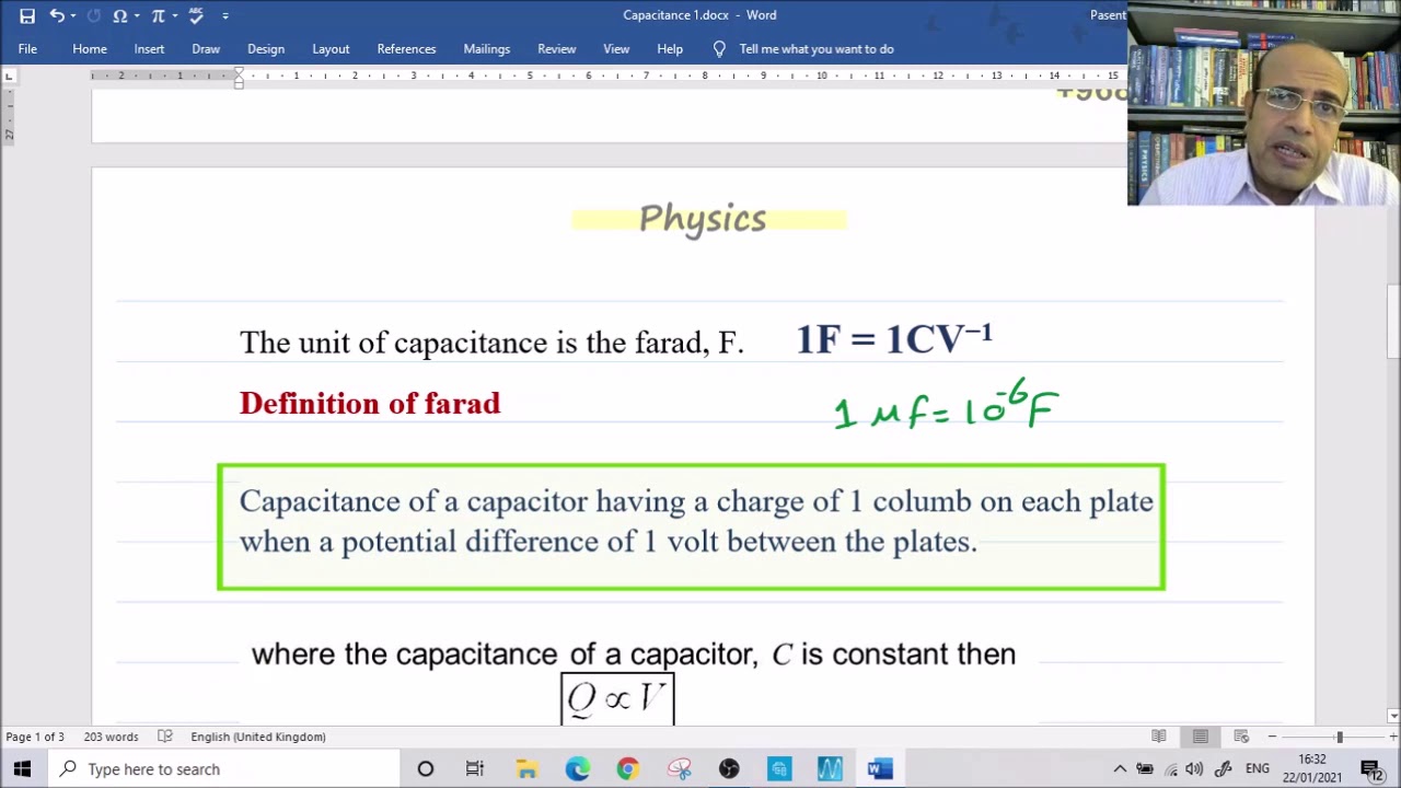 Capacitance, part 1: Definition and function of a capacitor, bilingual ...