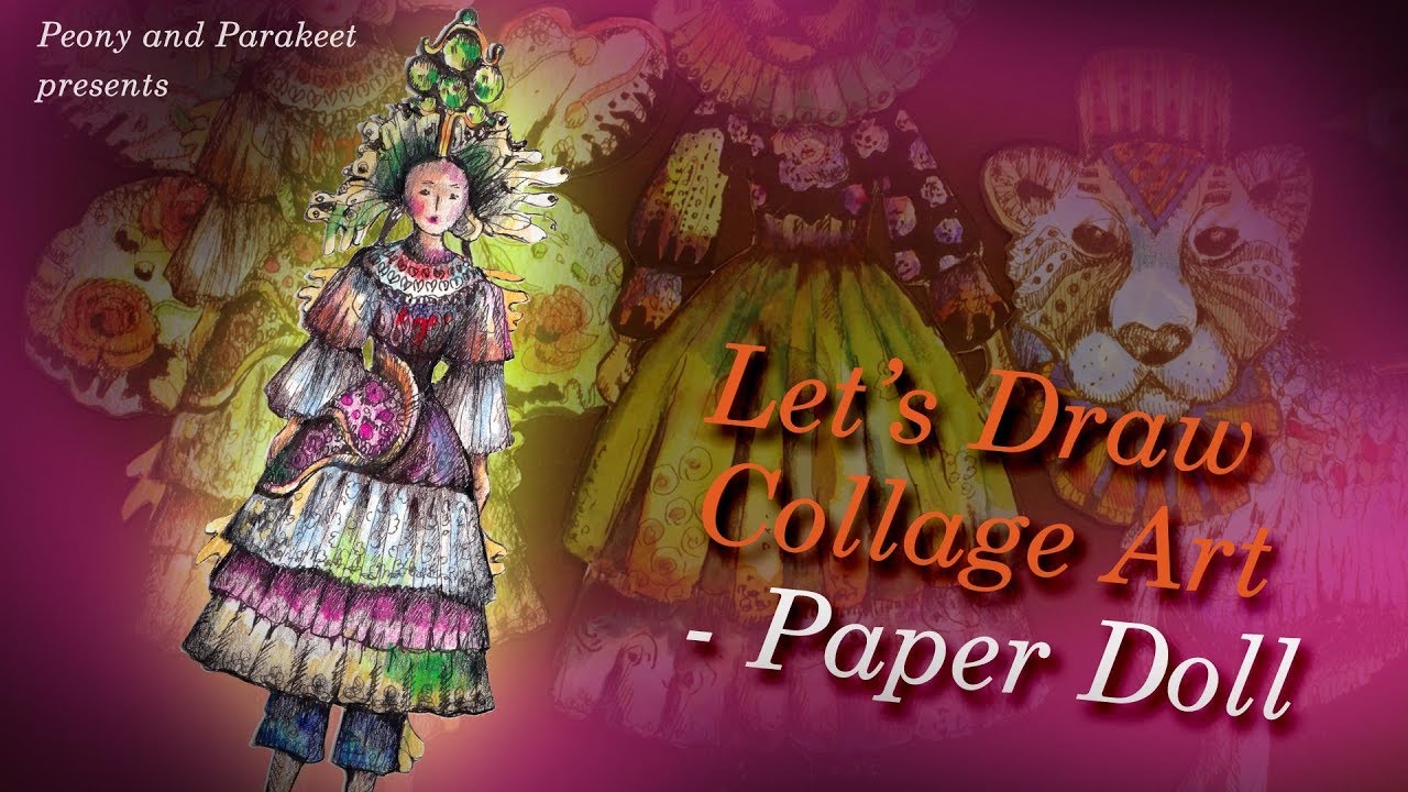 Let's Draw Collage Art - Paper Doll - YouTube
