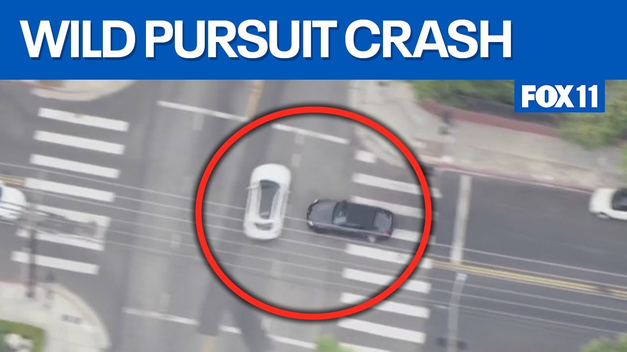 Police chase robbery suspect across Los Angeles - YouTube