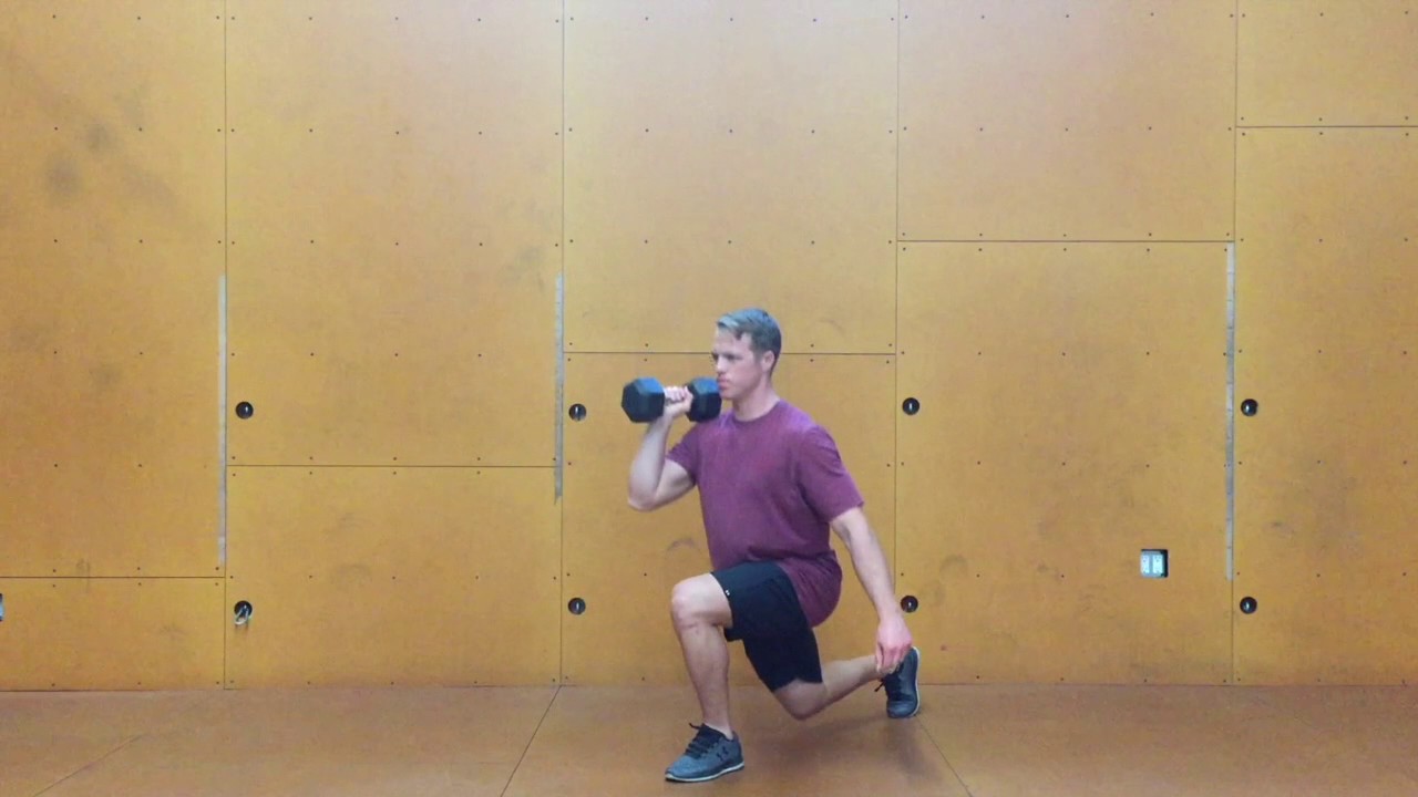 Dumbbell Single-Arm Front Rack Reverse Lunge to Press - YouTube