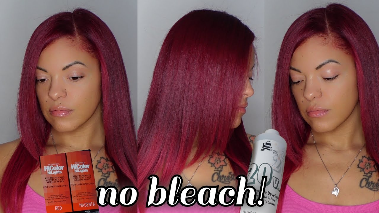 Dye Hair Burgundy WITHOUT BLEACH! | Red Hair Root Touch Up + Refresh ...