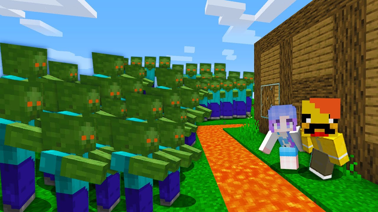 「좀비군대 VS 그냥 집」 지능이 발달해버린 좀비들?! [ 몬스터 막기 ] Zombie army defense in ...