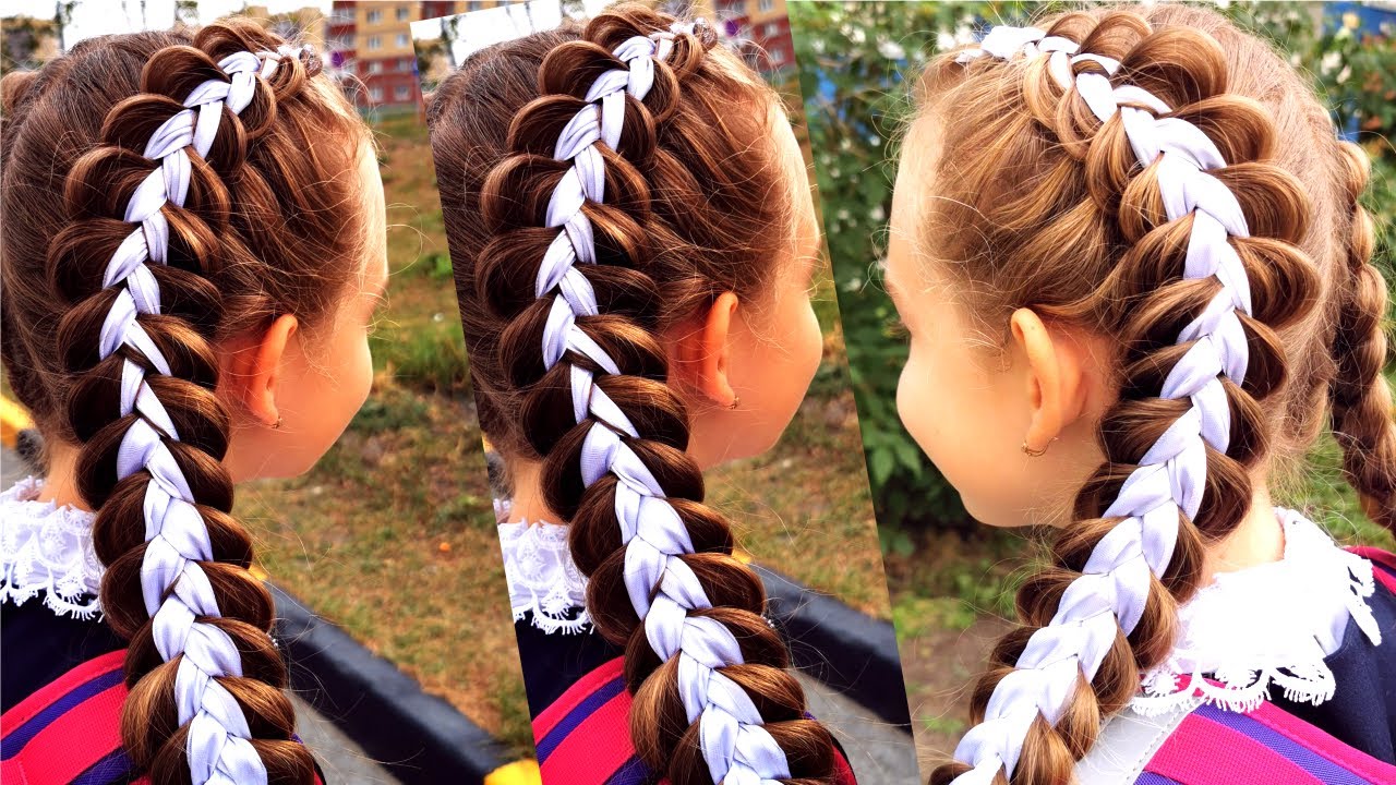 HOW TO: Dutch braid with ribbon! SUPER BEAUTIFUL AND FESTIVELY! - YouTube