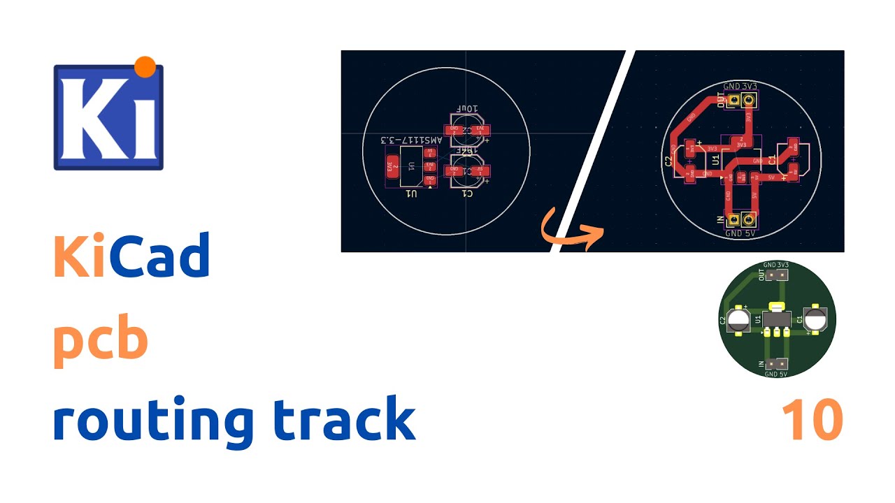 kicad | pcb - routing track - YouTube