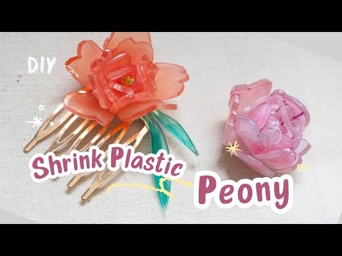DIY Peony flower 🌸from Shrink Plastic - YouTube