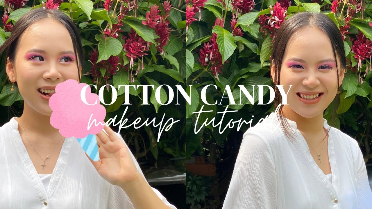 Cute Cotton Candy Makeup Tutorial 🍭🍬 - YouTube