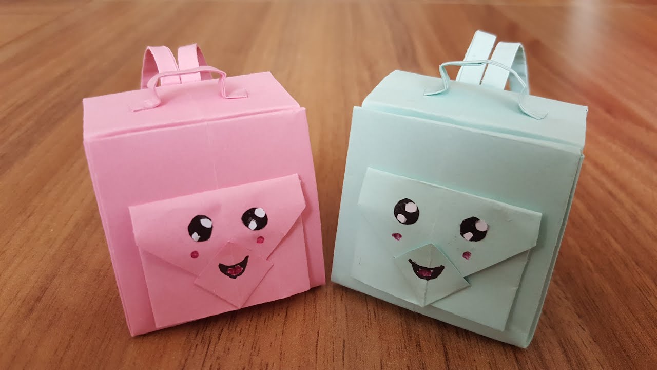 ORIGAMI SMILING MINI BACKPACK How To Make Hand Made Paper Arts YouTube origami-smiling-mini-backpack-how-to-make-hand-made-paper-arts-youtube