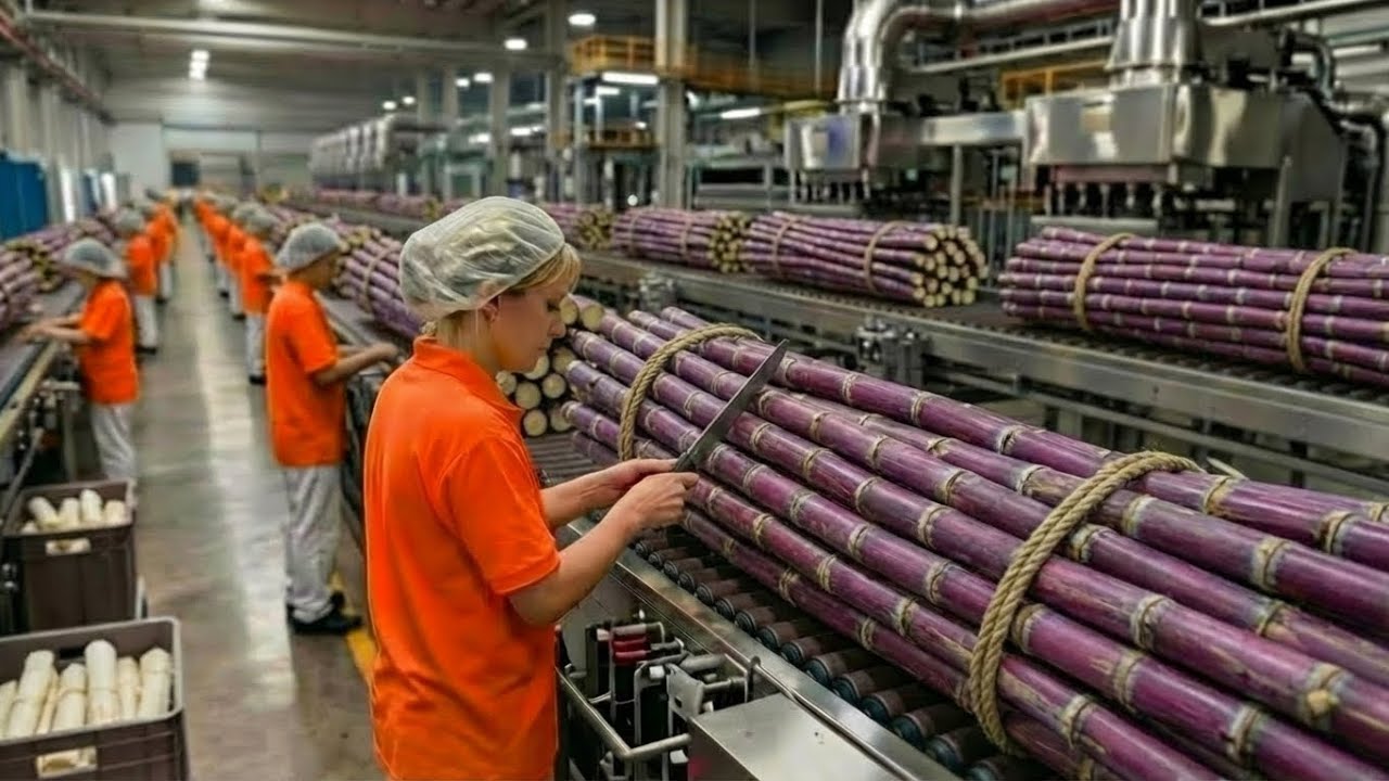 Inside a Giant Cane Sugar Factory: How Fresh Sugarcane Becomes Shiny ...