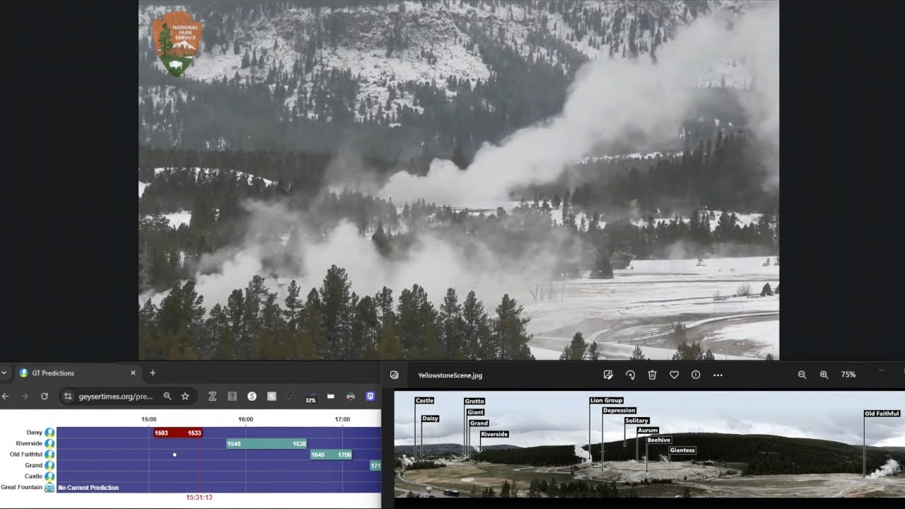 Yellowstone Geysers - Live - December 28th 2024, 14:55 - YouTube