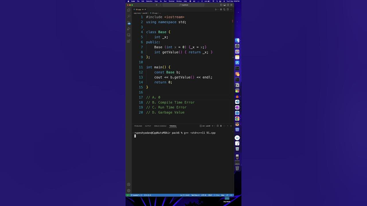 Const Object Calling Non Const Member Function Cppprogramming Cplusplus Programming Youtube