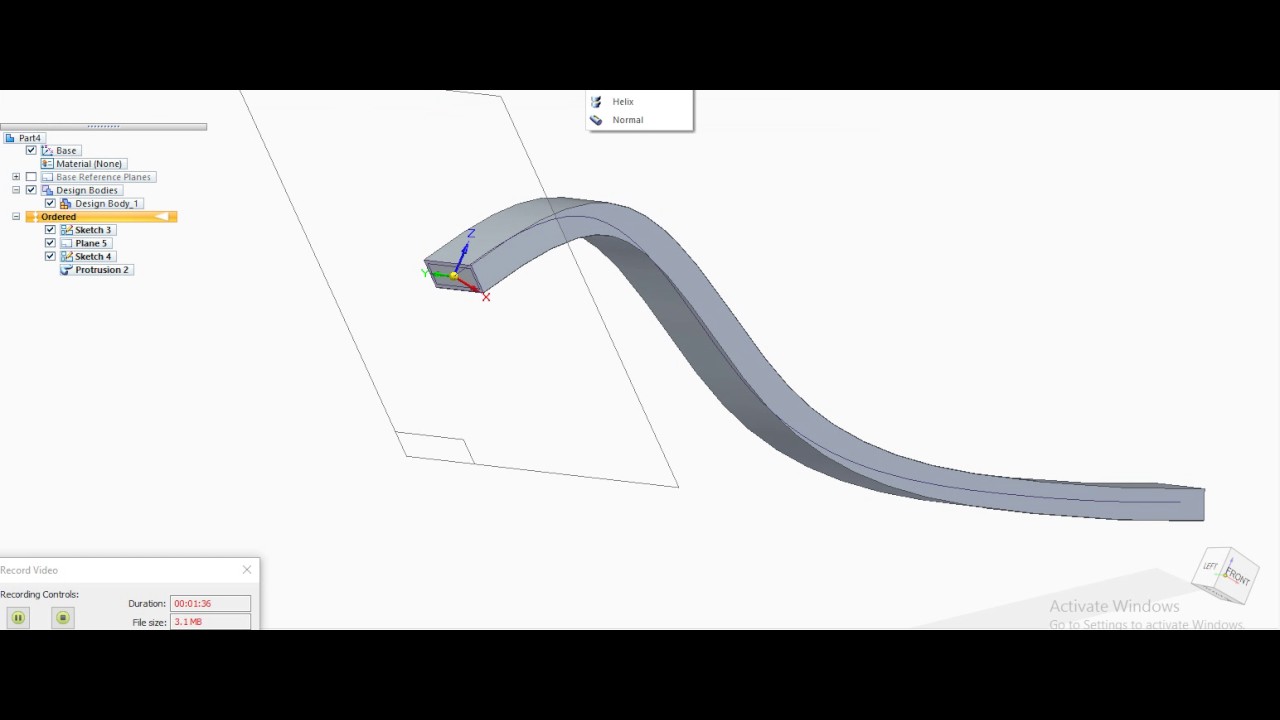 sweep profile single cross section - YouTube