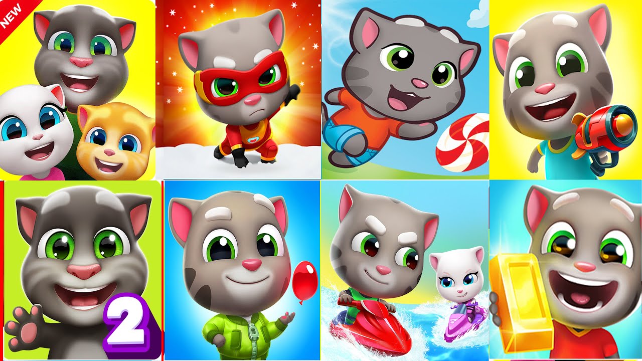 Tom Hero,Talking Tom Gold Run,Tom Blast,Tom Splash Force,Tom Candy Run ...