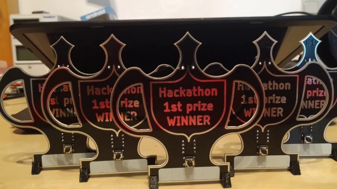 Hackathon PCB trophies - YouTube