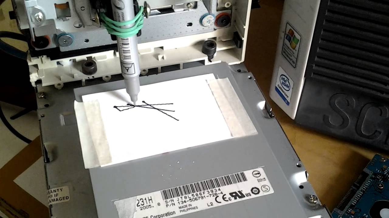 DIY CNC plotter from old computer parts - YouTube