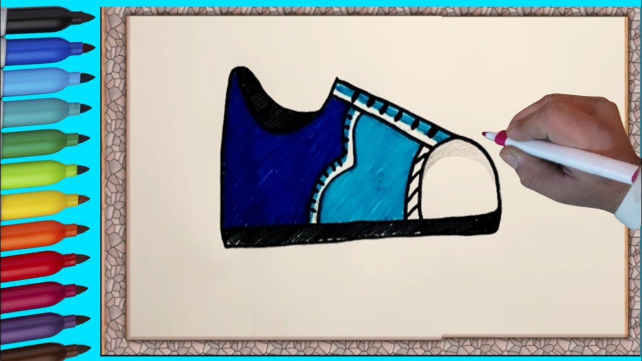 How To Draw A Beautiful Shose Kids Drawing - YouTube