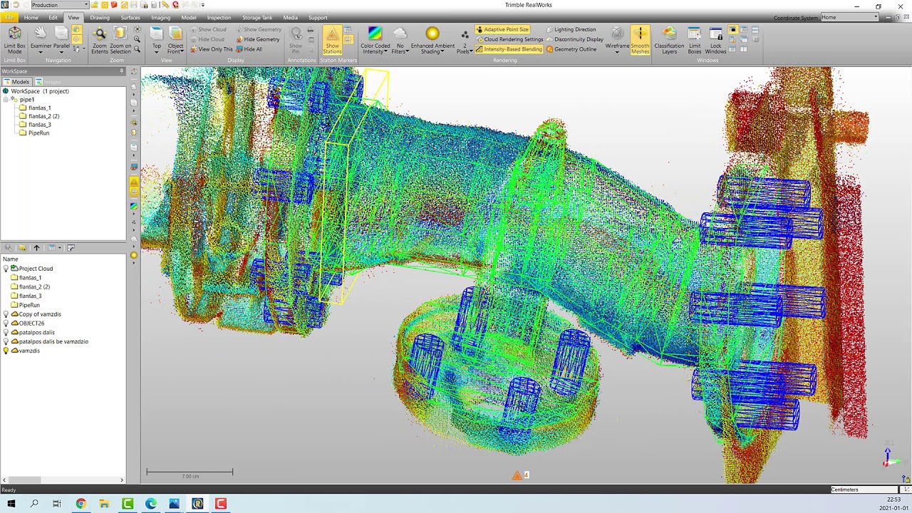 Trimble RealWorks: pipe modeling - YouTube
