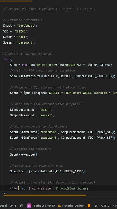 How To Prevent Sql Injection In Php Mastering Php Preventing Sql Injection With Pdo Youtube