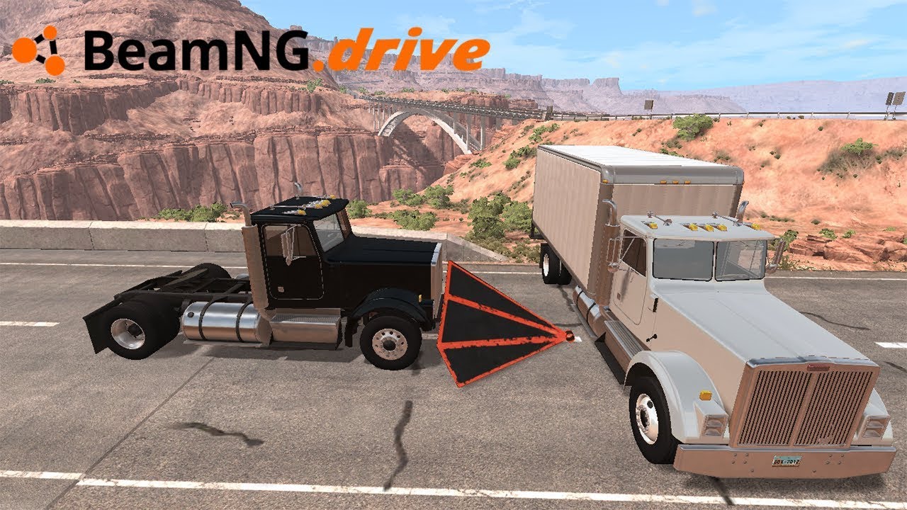 BeamNG drive - CAMINHÃO ESCUDO DE FERRO VS CAMINHÃO DE CARGA. - YouTube
