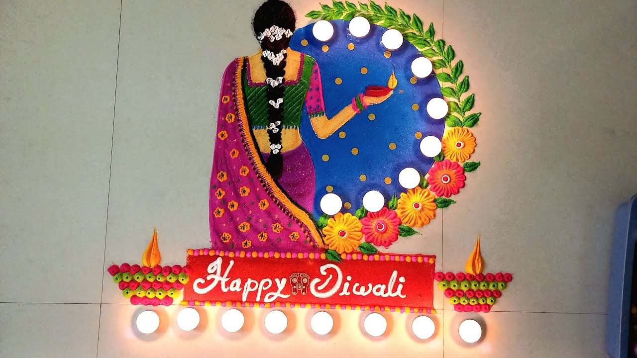Lady Rangoli/Diwali Special Rangoli designs 2024/Diwali Rangoli 2024 ...