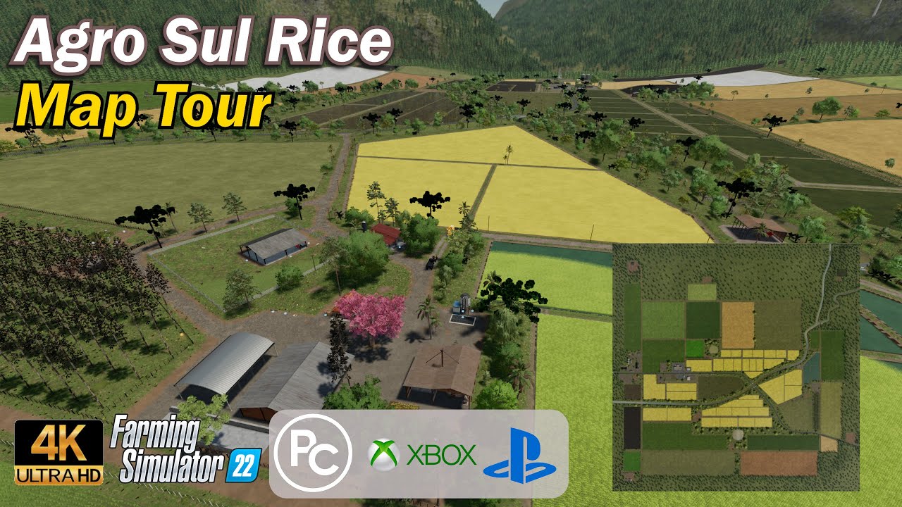 Agro Sul Rice | Map Tour | Farming Simulator 22 - YouTube