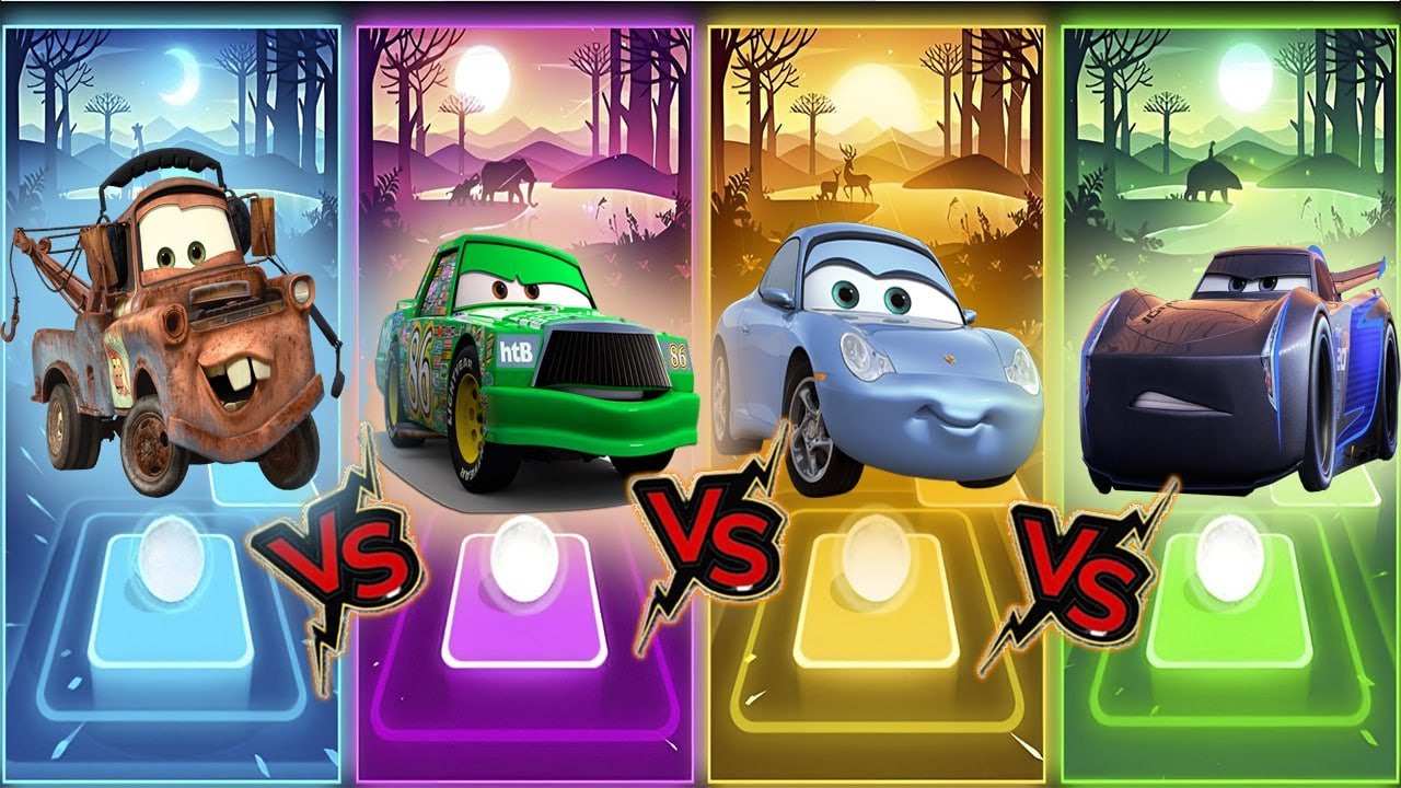 📹 Cars 3 TOW MATER VS CHICK HICKS VS SALLY CARRERA VS JESKSON - Tiles ...