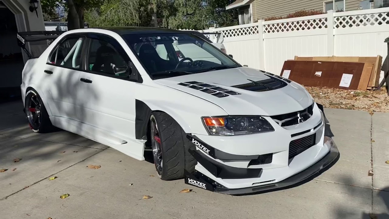 Walk around Evo 8 voltex widebody - YouTube