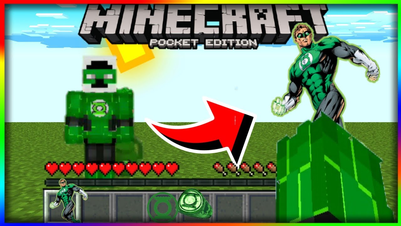 Green Lantern Addon Showcase in Minecraft PE!! - YouTube