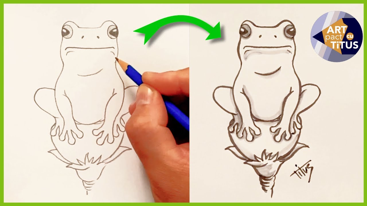 DESENEZ O BROSCUȚĂ - broasca 🤗 /drawing a frog easy #desene #broasca # ...