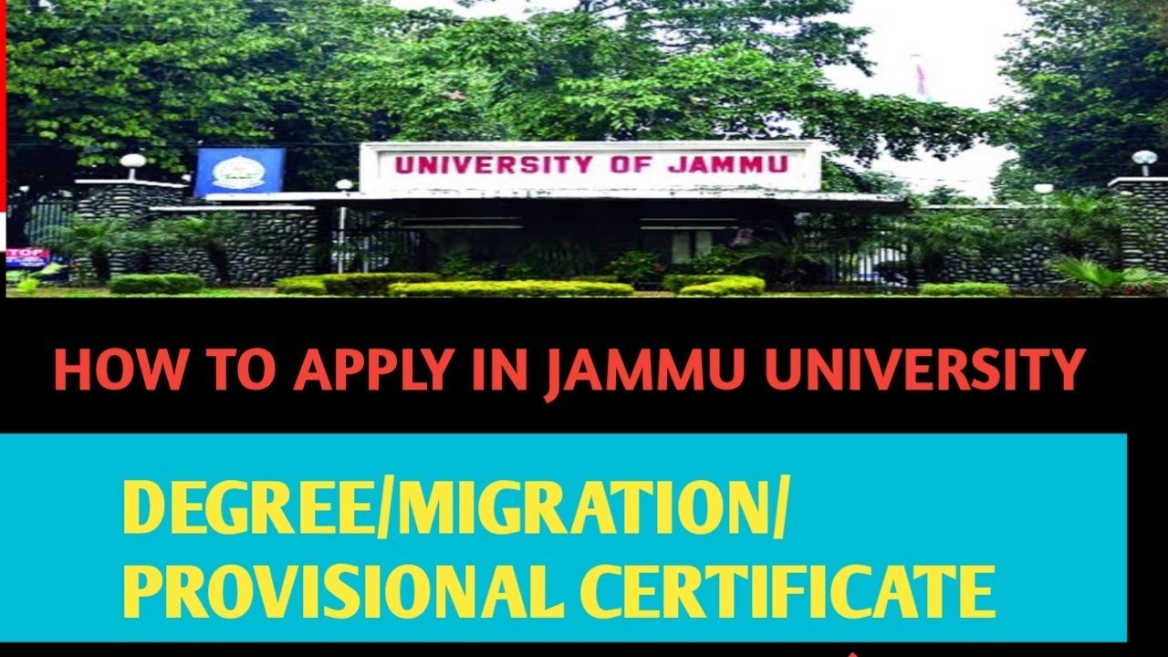 Jammu University ||How To Apply For Degree/Migration/Overall Marksheet ...