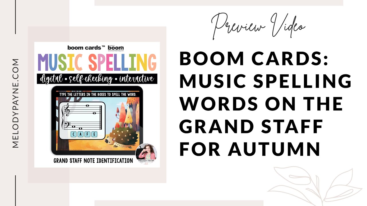 Grand Staff Boom Cards™: Musical Spelling Words Autumn Theme - YouTube