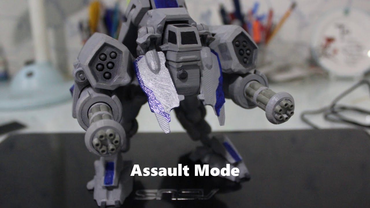 Transformable 3d printed StarCraft 2 Viking - YouTube