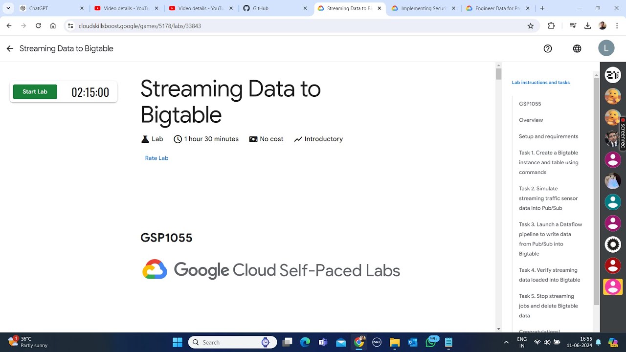 Streaming Data To Bigtable Lab Solution Qwiklabs Arcade 2024 Youtube